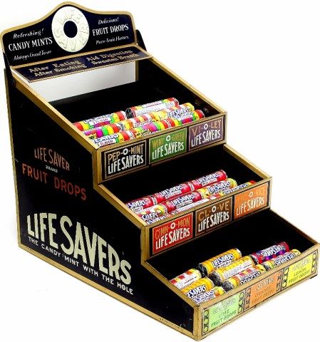 Original tin litho Lifesavers counter top display