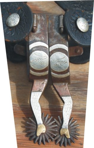 McChesney silver overlaid lady leg spurs