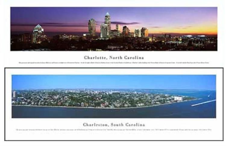 2 James Blakeway Panorama Photo Prints N., S. Carolinas