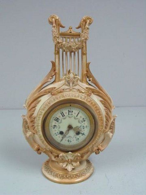 19th c. Royal Worcester mantle clock