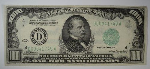 1934-A 1000.00 BILL FRN CHOICE AU/UNC