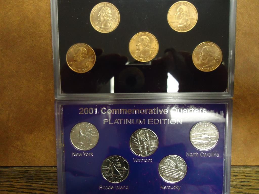 2-2001 STATE QUARTER SETS GOLD & PLATINUM EDITIONS