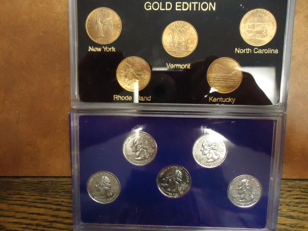 2-2001 STATE QUARTER SETS GOLD & PLATINUM EDITIONS
