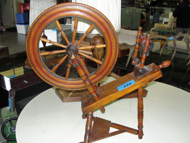 Early american spinning wheel circa 1890
