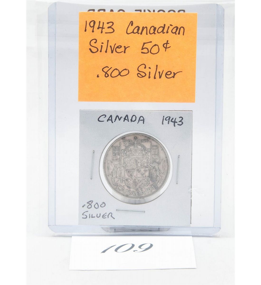 1943 canadian silver 50cent coin