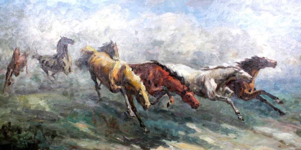Wild Horses Original by W. Hackert