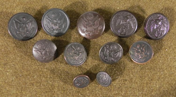 COLLECTION OF SPANISH-AMERICAN -INDIAN WARS BUTTONS