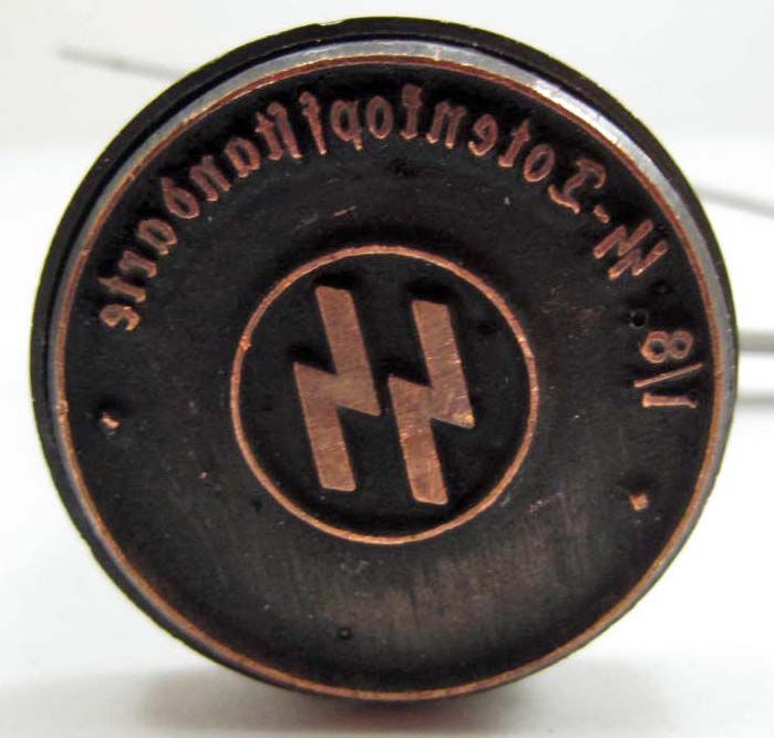 GERMAN NAZI WAX SEAL / RUBBER STAMP W/ WOOD HANDLE