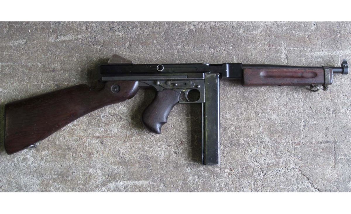 US ARMY THOMPSON M1 A1 SUB MACHINE GUN W/ DUMMY RECEIVER
