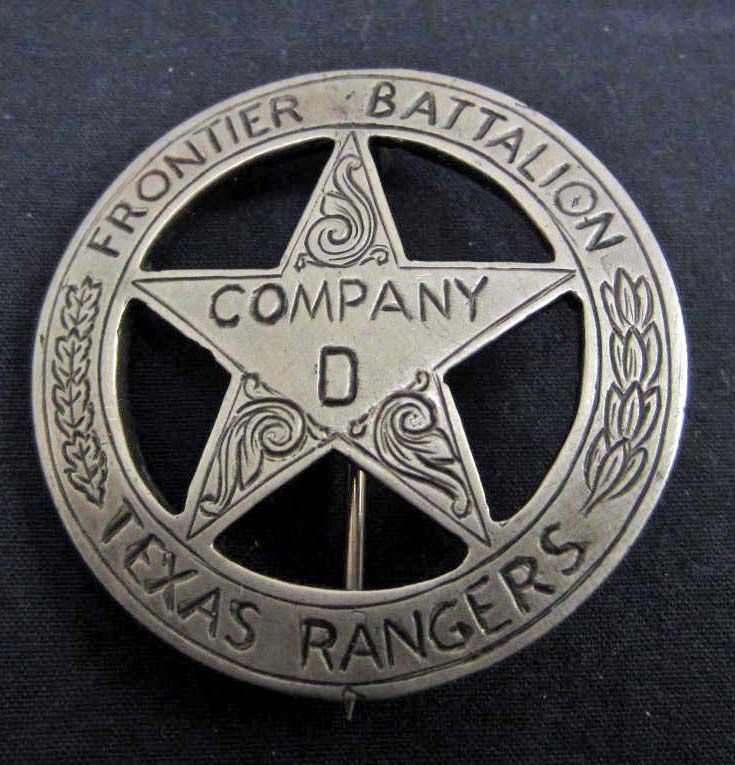 OLD WEST TEXAS RANGERS FRONTIER BATTALION COMPANY D LAW BADGE
