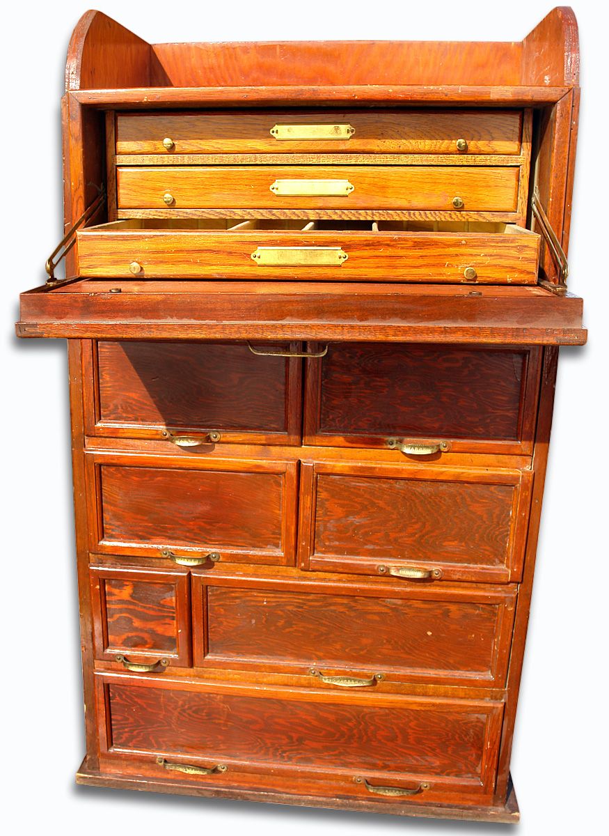 Complex Cabinet with many drawers and front drop deck