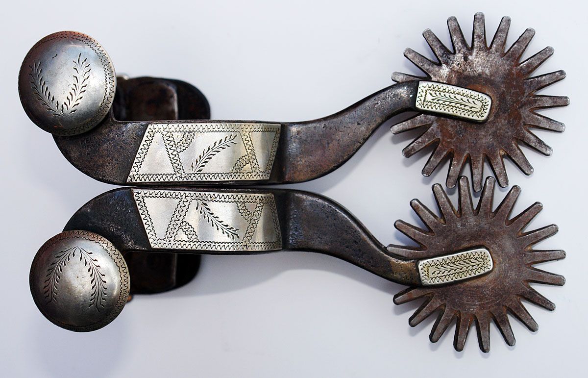 Kelly Bros. extra impressive full double mounted spurs.