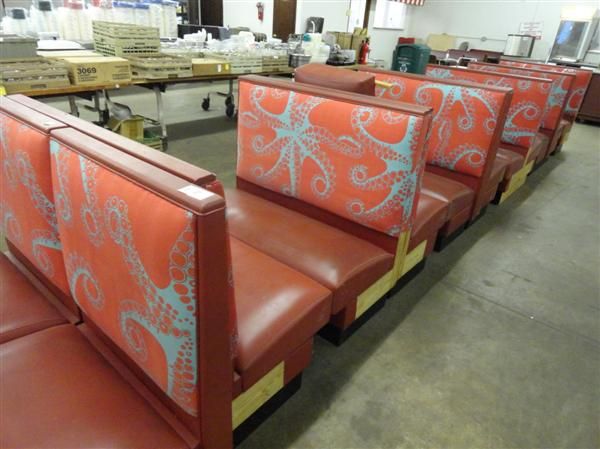 9 Red Padded Booths (7 Ends, 2 Middles) - 9 Times the Money
