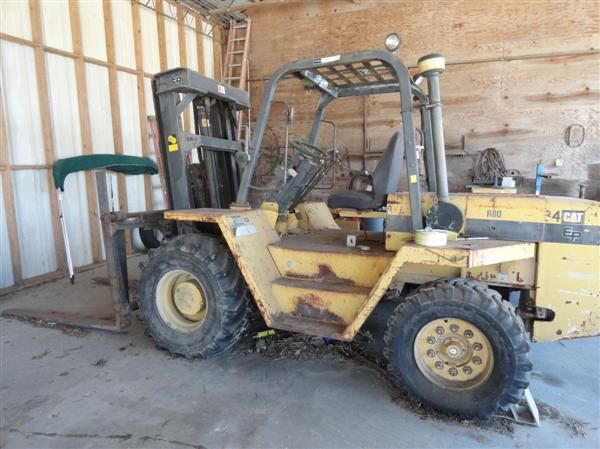 CAT R80 DSL. 8K Lb. Capacity All Terrain Tire Forklift w/Triple Mast