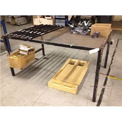 STEEL WORK BENCH, EXPANDED METAL TOP, 6'X4'