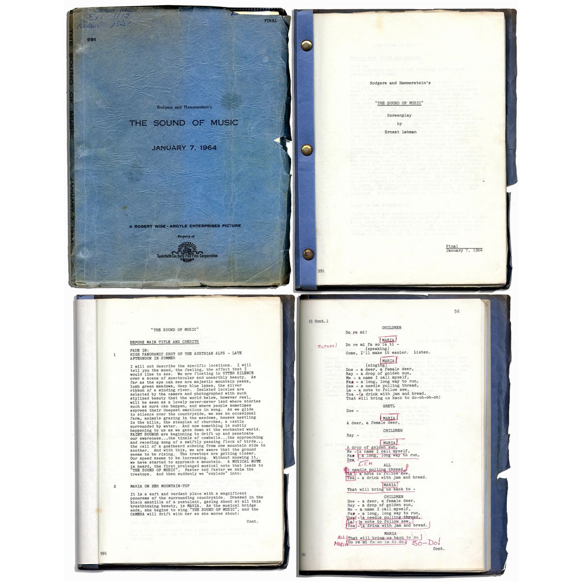 ''The Sound of Music'' Script Used in the Actual Production of the 1964 ...
