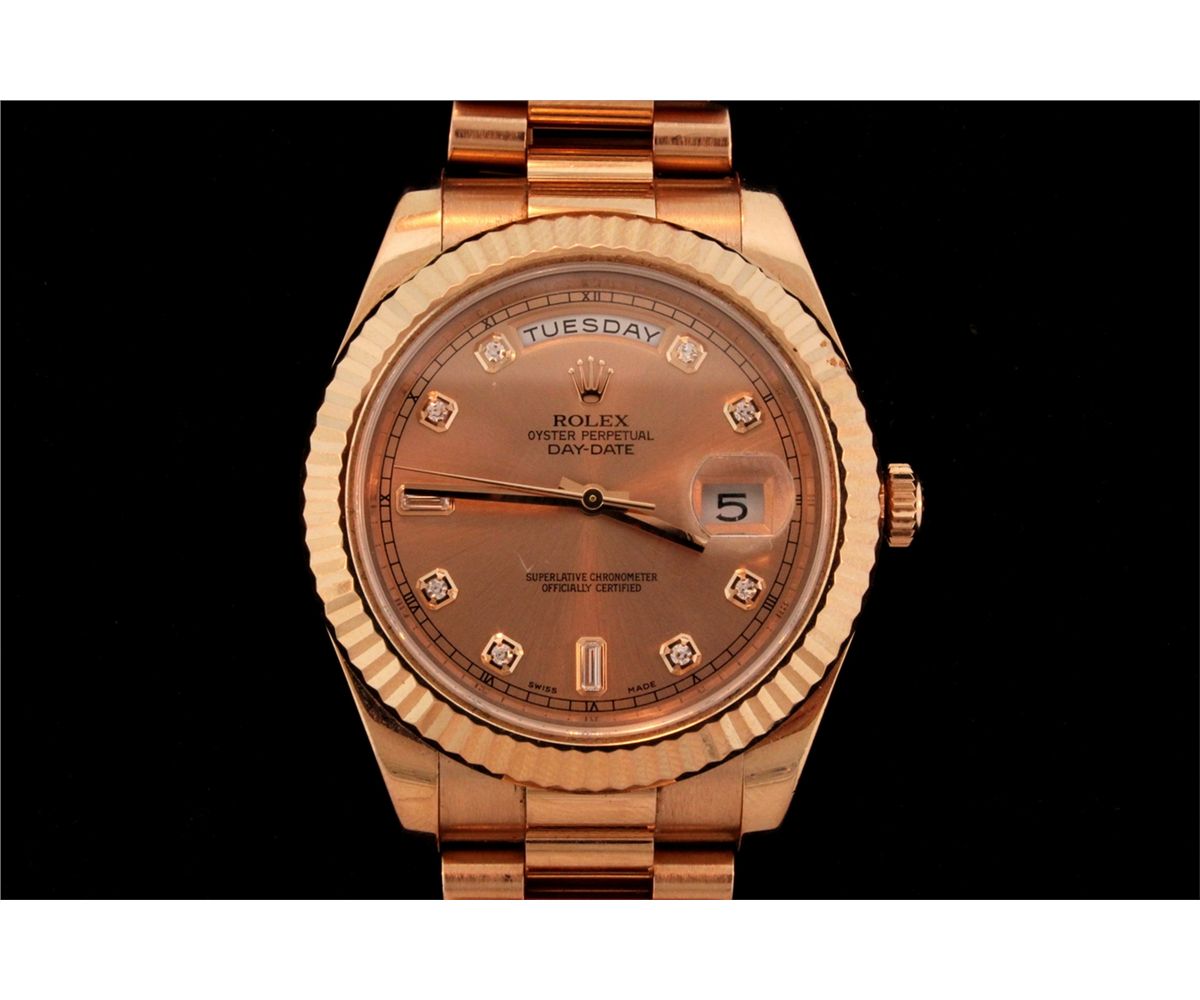 ROLEX: Men's 18kr Rolex O.P. Day Date II wristwatch; 41mm round case ...