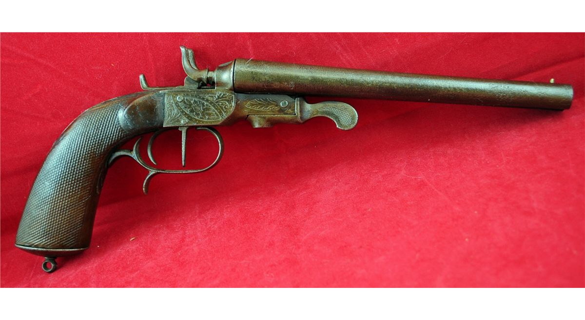 German Centerfire, Double Barrel, Hammer Pistol