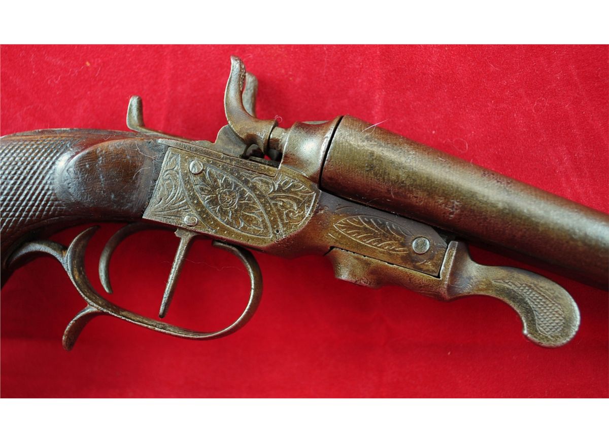 German Centerfire, Double Barrel, Hammer Pistol