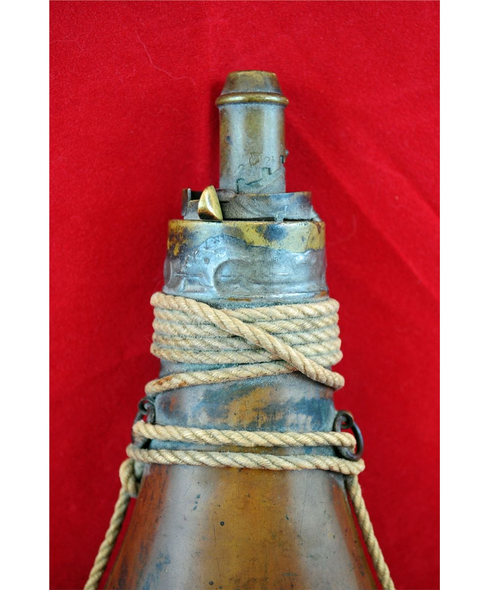 Brass Civil War Era, Black Powder Flask & Shot Pouch