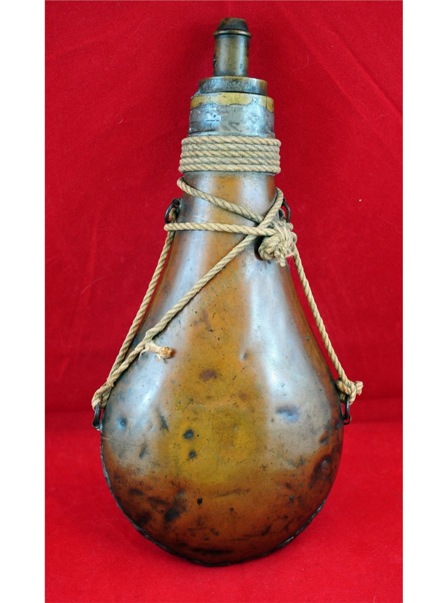 Brass Civil War Era, Black Powder Flask & Shot Pouch