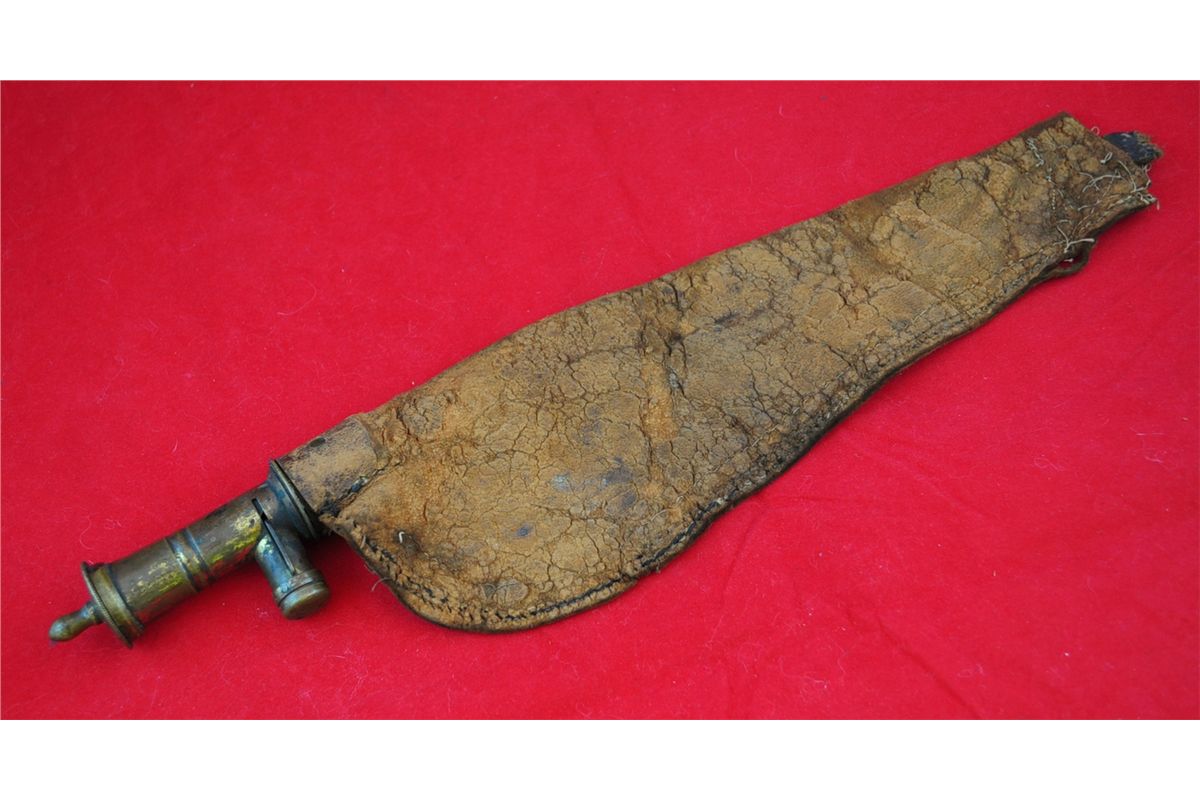 Brass Civil War Era, Black Powder Flask & Shot Pouch