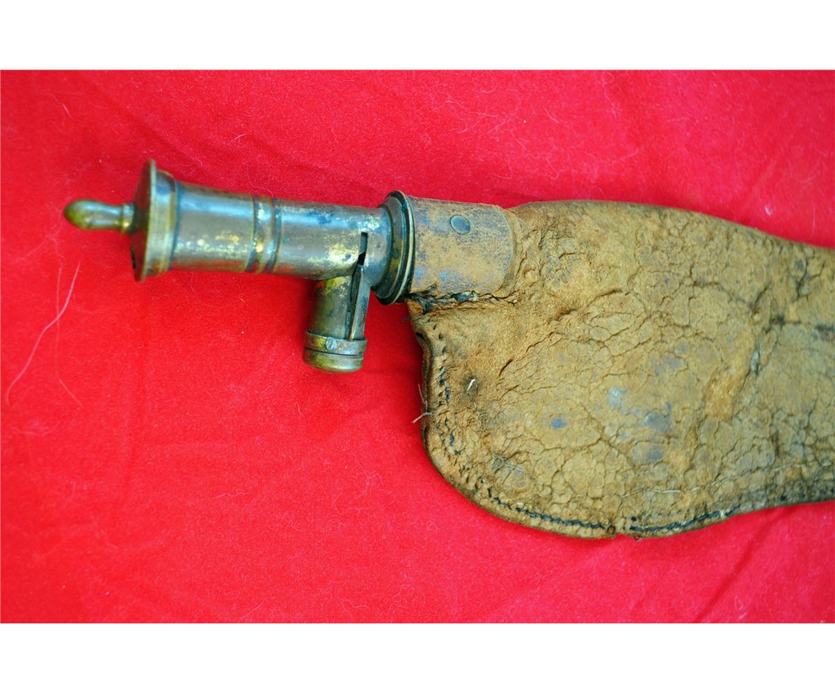 Brass Civil War Era, Black Powder Flask & Shot Pouch
