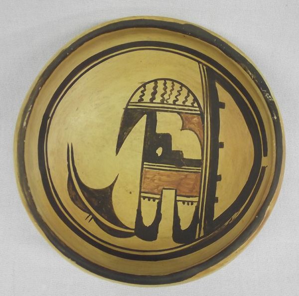 1940s Hopi Polychrome Parrot Design Bowl