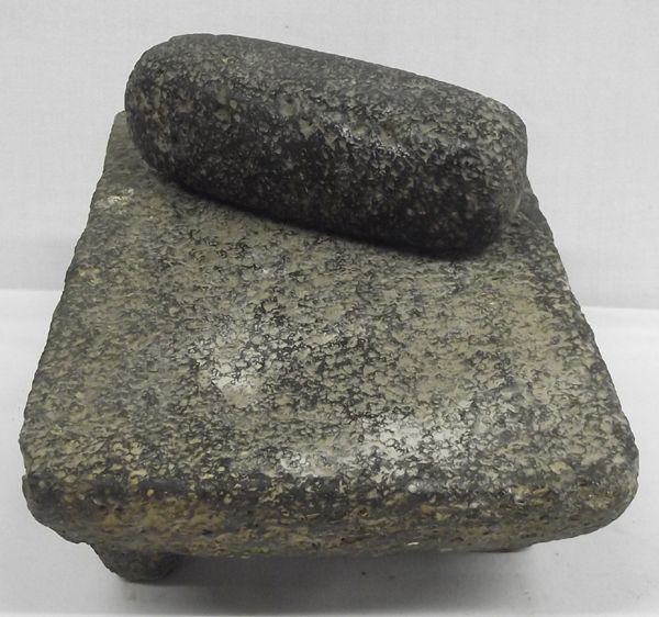 Prehistoric Mexican Stone Metate and Mano