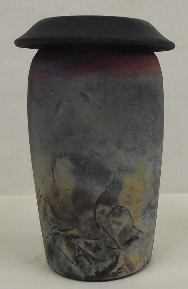 Raku Pottery Vase, ''Ibrium Nebula #691''
