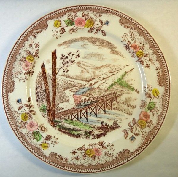 Vintage Collector Plate depicting Train "Frontier Locomotive" 10.25 ...