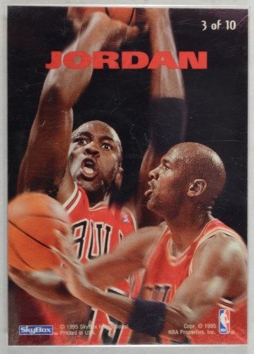 1995-96 SKYBOX MICHAEL JORDAN (INTENSE #3 OF 10) MINT.