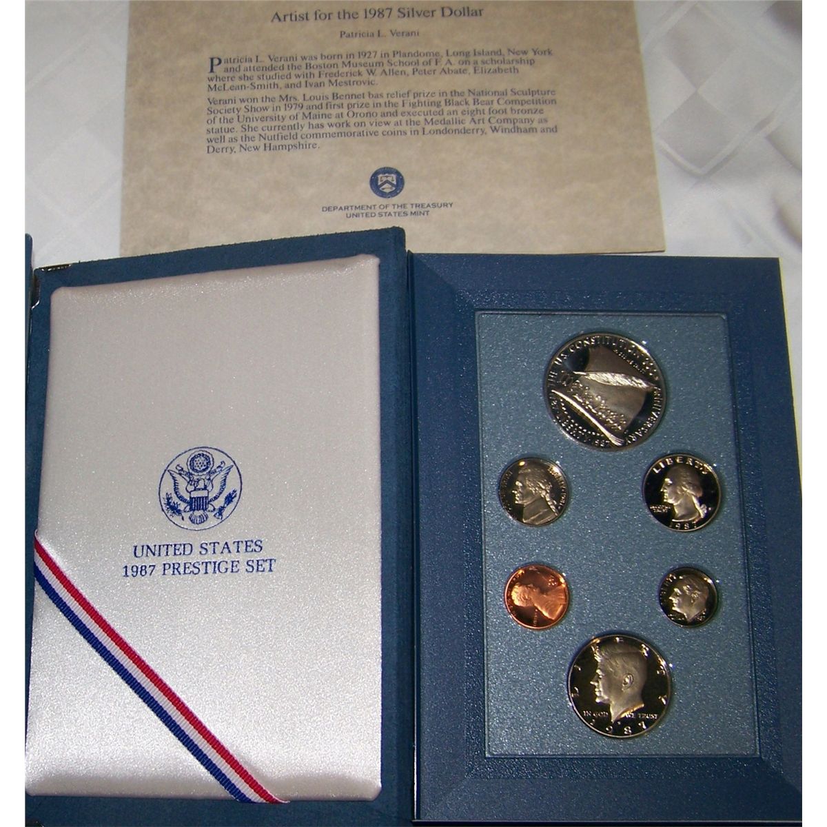 1987 VERY RARE U.S CONSTITUTION COIN PRESTIGE SET INCLUDING SILVER W/ C.O.A