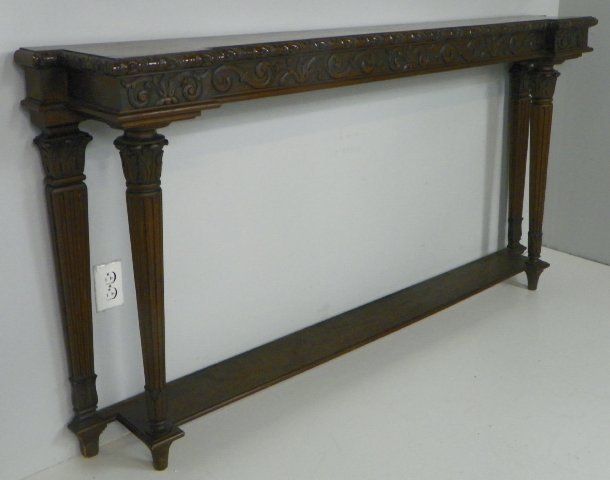 Unusual Mahogany Narrow Console Table