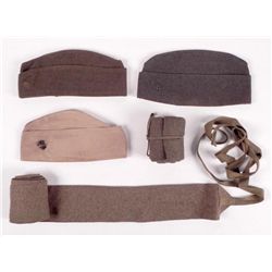 WWI & WWII LOT-3 SIDECAPS & WWI LEG WRAPS-ALL U.S. ARMY