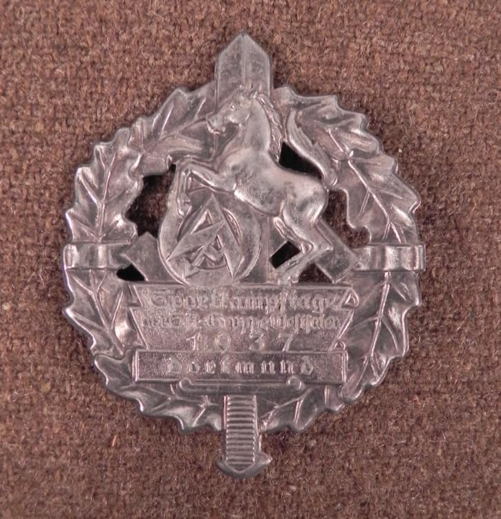 LARGE NAZI SA STORMTROOPERS BADGE -1937 SPORTSDAY