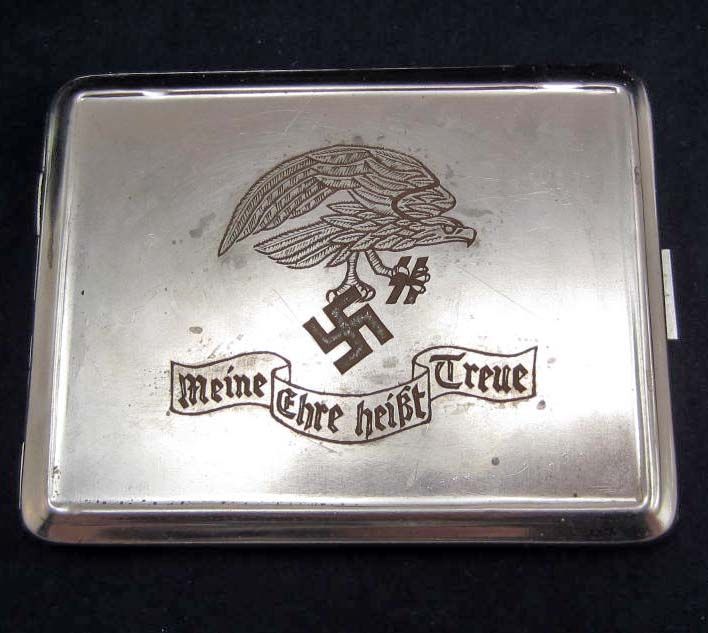 GERMAN NAZI SS AND LUFTWAFFE CIGARETTE CASE