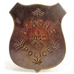 5791 - APACHE POLICE BRASS BADGE COLLECTIBLE