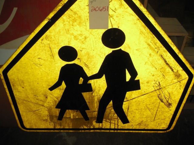 Yellow Reflective Pedestrian Sign