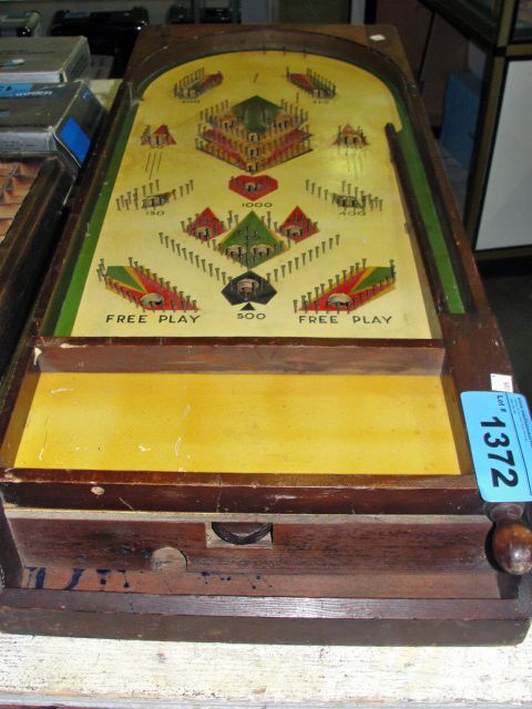 Antique wooden pinball style game