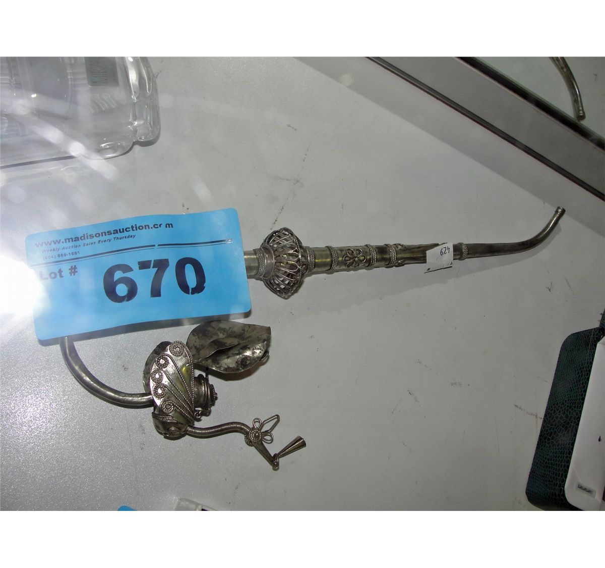 vintage middle eastern style tobacco pipe