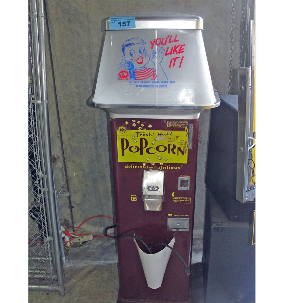 Vintage 25cent popcorn vending machine
