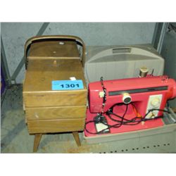 Vintage brother sewing machine and wooden