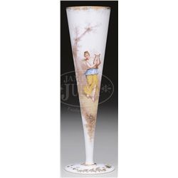 MT. WASHINGTON COLONIAL WARE TRUMPET VASE.