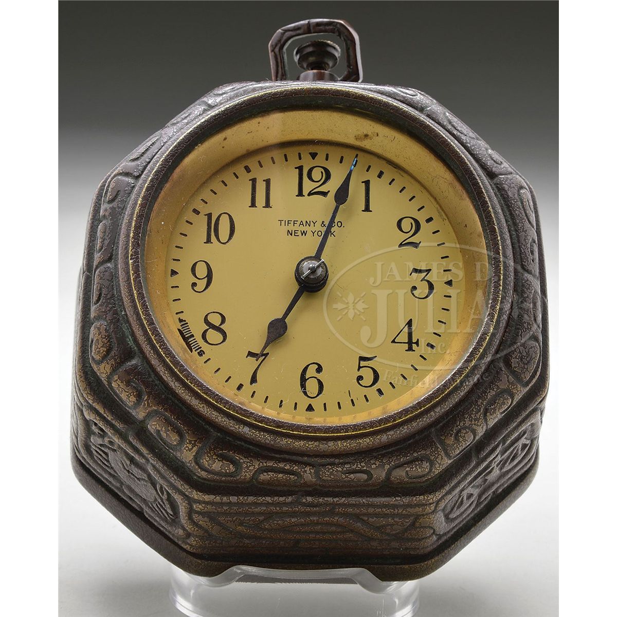 TIFFANY STUDIOS ZODIAC DESK CLOCK.