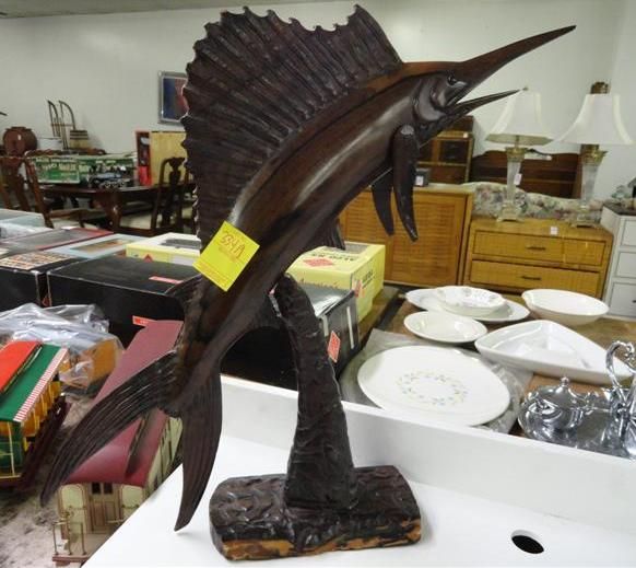 Iron Wood Sailfish Carving