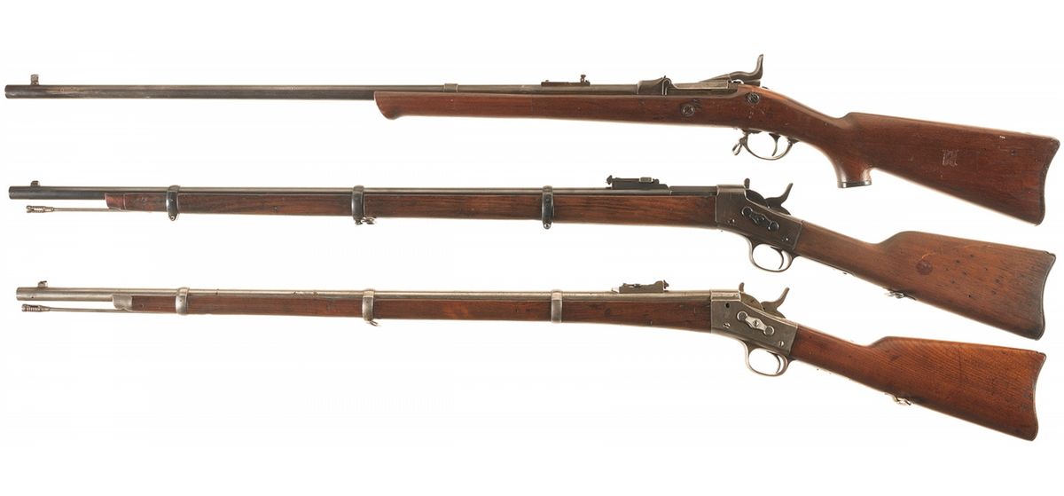 Three Antique Breech Loading Rifles three-antique-breech-loading-rifles