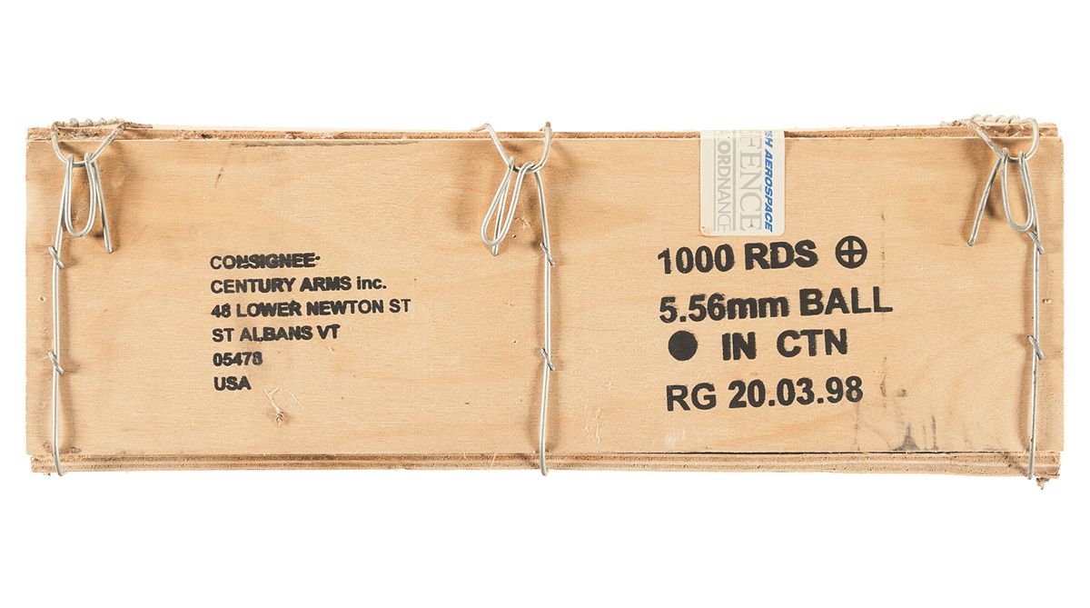 One Sealed Crate of 5.56 mm Ball Ammunition