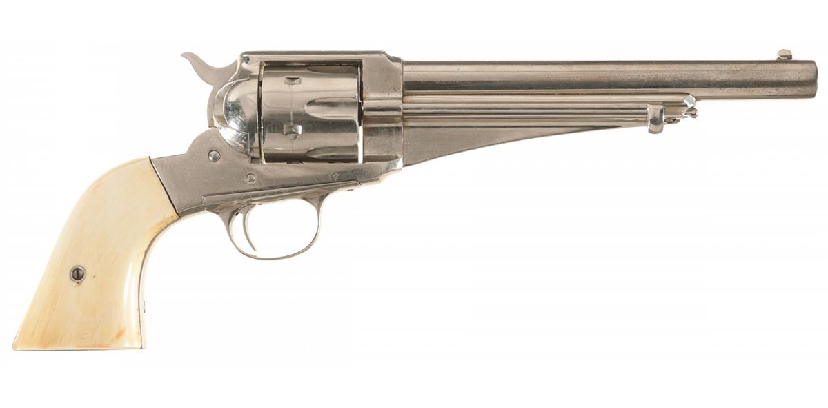 Remington Model 1875 Single Action Army Revolver with Carved Ivory Grips