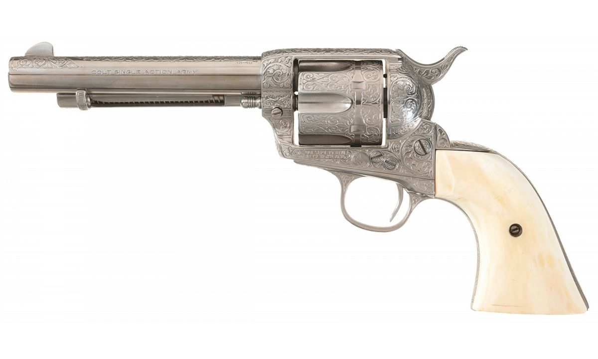 Engraved Colt First Generation Single Action Army Revolver with Eagle ...